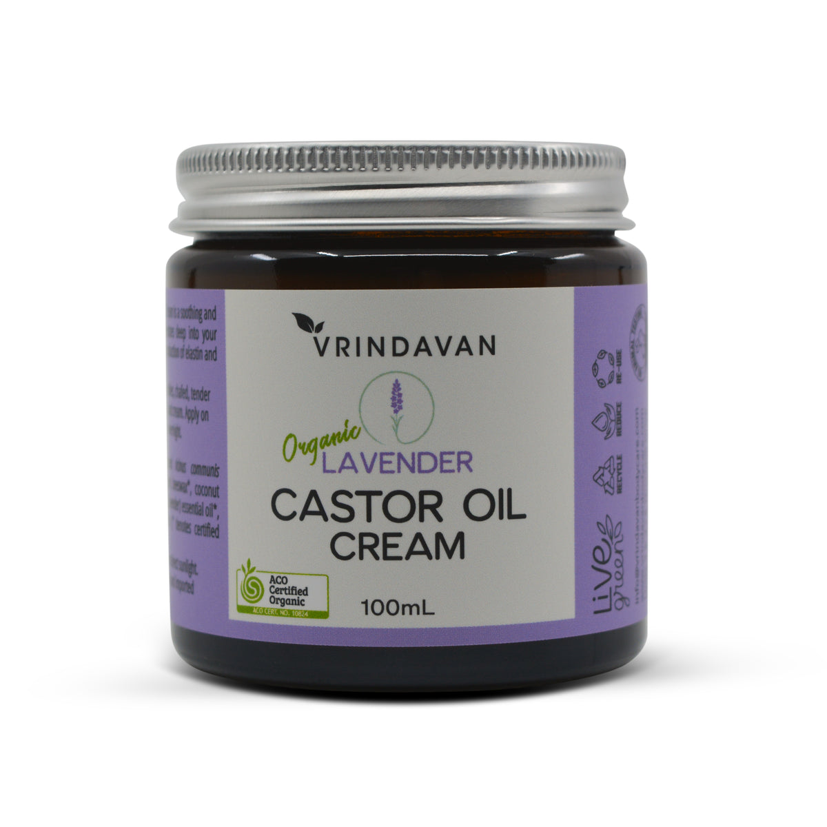 Organic Lavender Castor Oil Cream 100mL | Soothing Skin Moisturiser ...