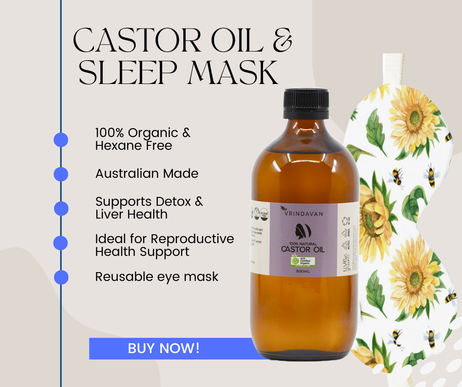 Organic Castor Oil 500mL & Sleep Mask Combo – Vrindavan Body Care