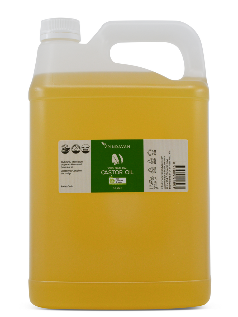 Castor Oil - Certified Organic - 5L - Hexane Free & Cold Pressed ...