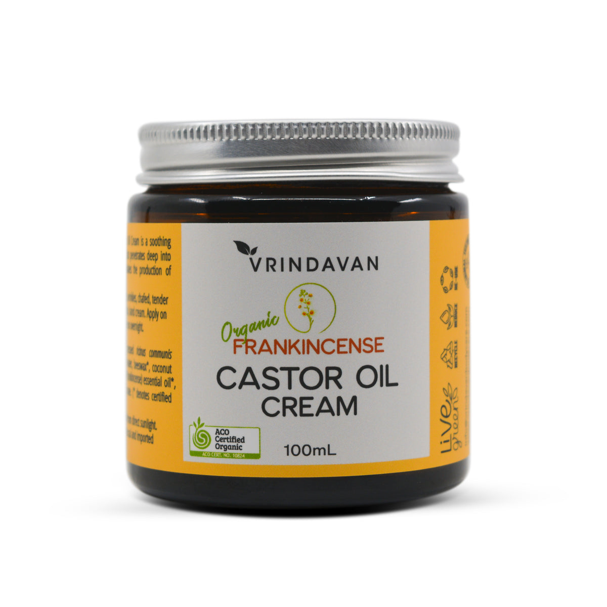Organic Frankincense Castor Oil Cream 100mL | Vrindavan Natural ...